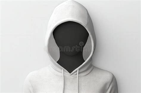 anonymous figure wearing a white hoodie stands against a neutral