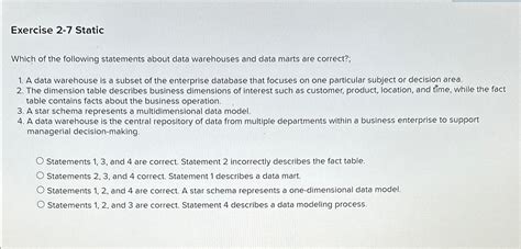 Exercise StaticWhich Of The Following Statements Chegg