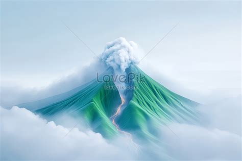 화산 폭발 연기 일러스트 무료 다운로드 Lovepik