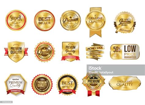 황금 상업 라벨 및 리본 템플릿 벡터 일러스트레이션 모음 1위에 대한 스톡 벡터 아트 및 기타 이미지 1위 가격 가격표
