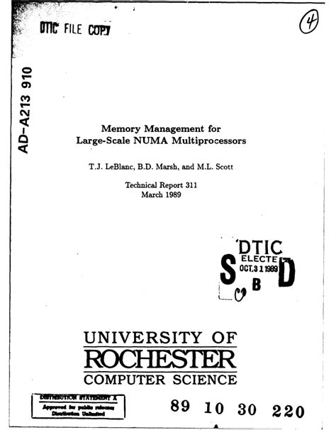 Pdf Memory Management For Large Scale Numa Nonuniform Memory Access
