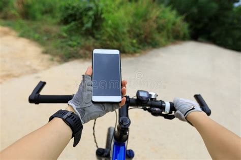 Smartphone With Map Gps Navigation App On The Screen In Female H Stock Photo Image Of Location