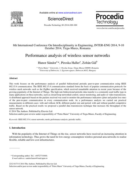 [pdf] performance analysis of wireless sensor networks