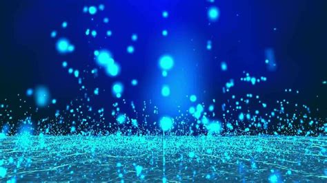 Digital Technology Abstract 3d Animated Blue Light Particles Raining
