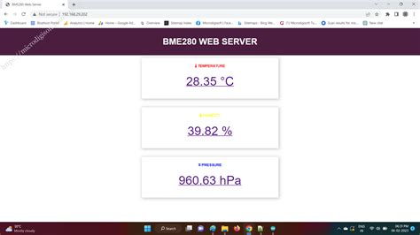ESP NodeMCU BME Sensor On Webserver