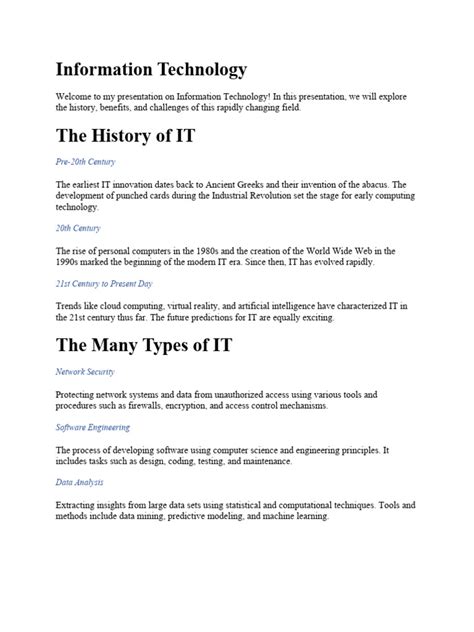 information technology pdf