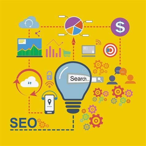 Flat Design Icons Set Of Analytics Search Information And Website Seo