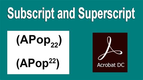 How To Create Text Subscript And Superscript In Adobe Acrobat Pro YouTube