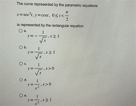 solved the curve represented by the parametric
