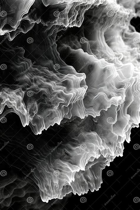 Abstract Monochrome Wave Patterns Resembling Fluid Dynamics And Organic