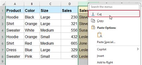 Flytt Eller Bytt Kolonner I Excel Full Veiledning