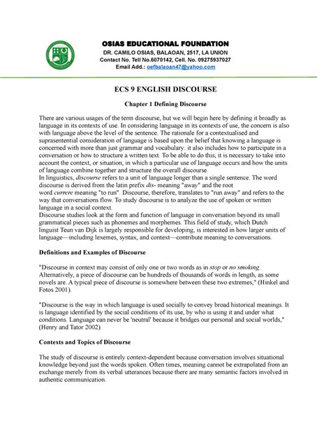 ECS 9 Chapter 1 StuDocu