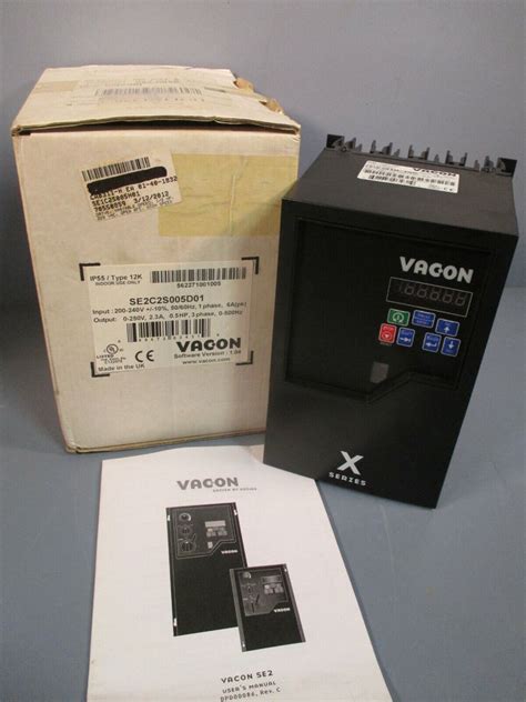 Vacon X Series Se2 Variable Speed Drive 0 5hp 1ph Ip55 Type 12k Se2c2 Etech Surplus