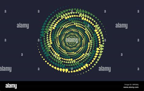 Radial Halftone Dot Pattern Forming Spiral Tunnel Effect Representing Motion Energy Focus