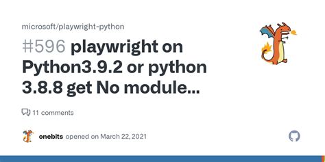 playwright on python3 9 2 or python 3 8 8 get no module named of
