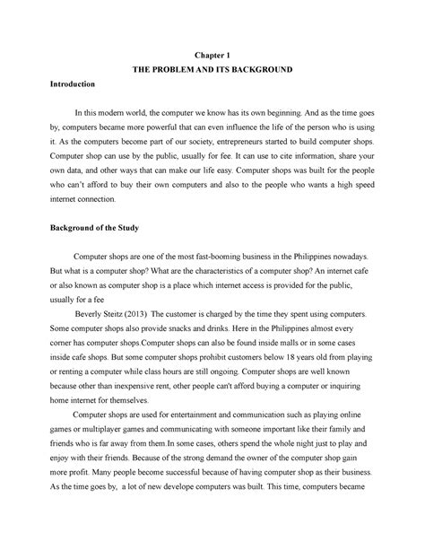 Chapter 1 THE Problem AND ITS Background - Chapter 1 THE PROBLEM AND ITS BACKGROUND Introduction ...
