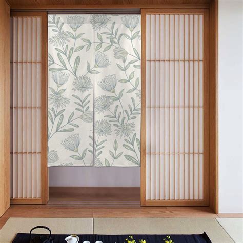 Xmxt Japanese Noren Doorway Room Divider Curtainfresh Botanical