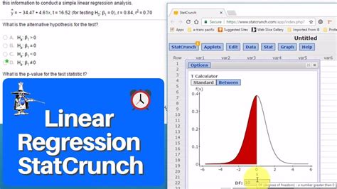 Simple Linear Regression Using Statcrunch Youtube