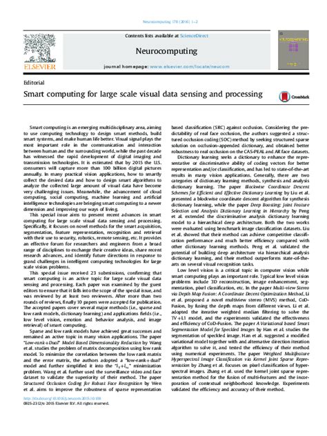 Pdf Smart Computing For Large Scale Visual Data Sensing And Processing