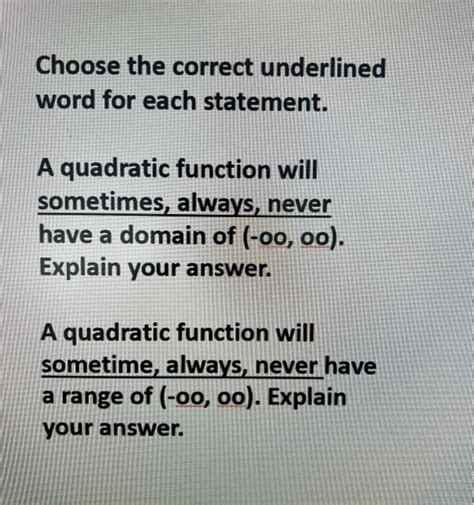 Solved Choose The Correct Underlined Word For Each