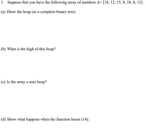 Solved Suppose That You Have The Following Array Of Chegg