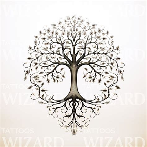 Symmetrical Tree Of Life Tattoo Design Tree Of Life Tattoo Tree Tattoo Designs Life Tattoos