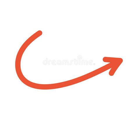 Abstract Lined Arrow Smooth Curve Freeform Artistic Sketch Stock