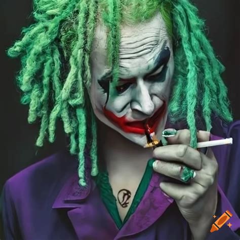 Joker With Green Dreadlocks Smoking With Harley Quinn On Craiyon