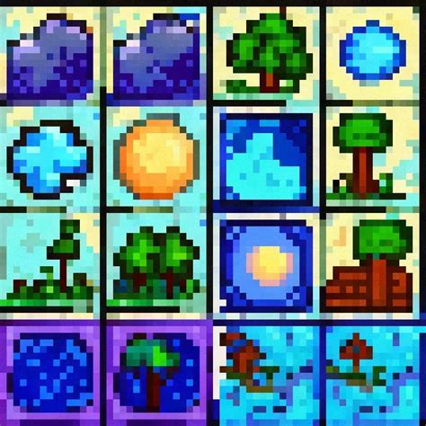 A Tileset Of 16x16 Animated Tiles To Generate A Tilemap Of A Heaven