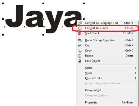 CorelDraw Convert To Curve Panderman Jaya