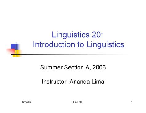 Morphology Introduction To Linguistics Lecture Slides Ling 20