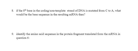 solved question 1 given the following base sequence on the