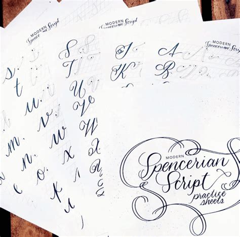 Lettering Practice Sheets Modern Spencerian Script
