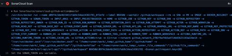 github action ci build fail with set the sonar token env variable