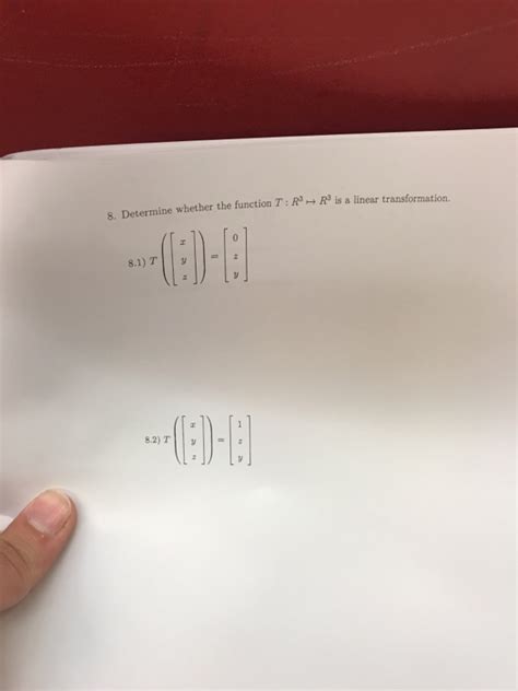 solved determine whether the function t r 3 rightarrow r 3