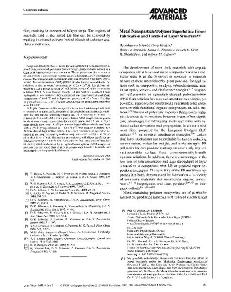 Pdf Metal Nanoparticle Polymer Superlattice Films Fabrication And Control Of Layer Structure