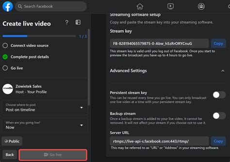 How to stream to Facebook? - Zowietek Electronics, Ltd.