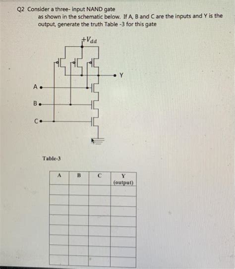 solved q2 consider a three input nand gate as shown in the