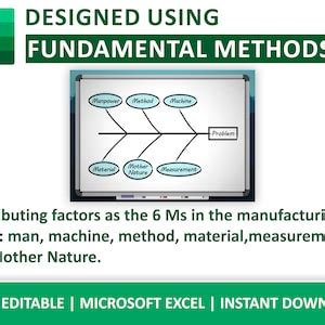 Professional Fishbone Diagram Excel Sheet Template For Root Cause Analysis And Process