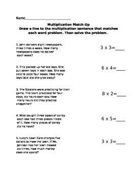 Multiplication Match Up By Samantha Rodriguez TPT