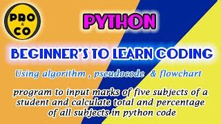 Python Program To Enter Marks Of Five Subjects And Calculate Total Average And Percentage By