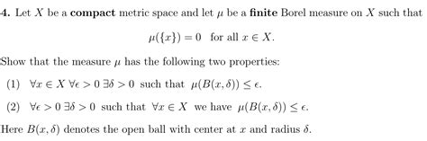 solved 4 let x be a compact metric space and let μ be a