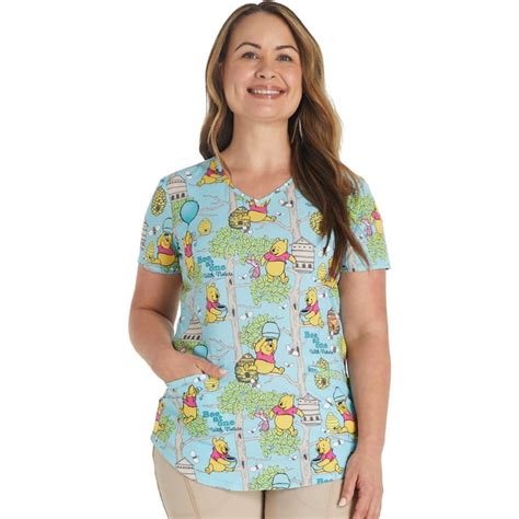 Tooniforms Scrubs Top For Women V Neck Print Tf737
