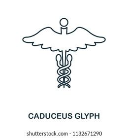 Outline Caduceus Vector Icon Isolated Black Stock Vector Royalty Free Shutterstock