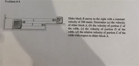 Solved Problem Slider Block B Moves To The Right With A Chegg Com