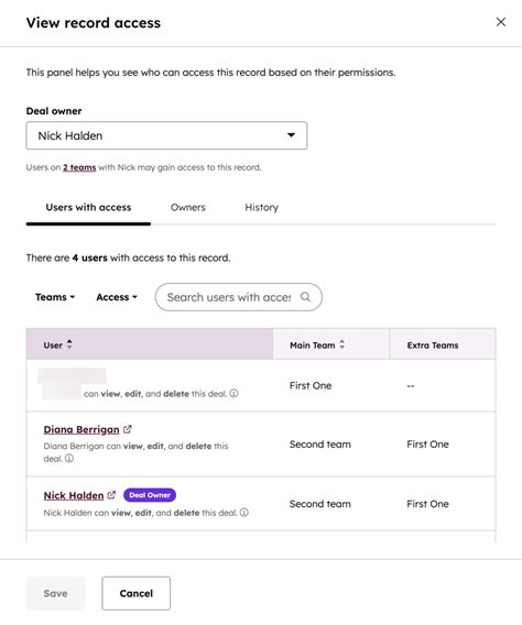 View And Manage User Access To A Record