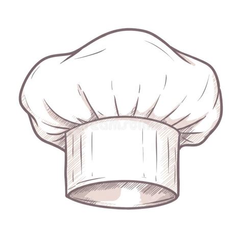 Close Up Culinary Chef Hat Detailed Illustration On White Background In