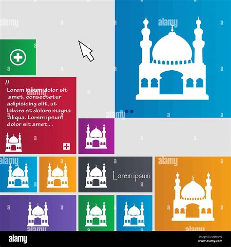 Turkish Architecture Mosque Icon Sign Buttons Modern Interface Website Buttons With Cursor
