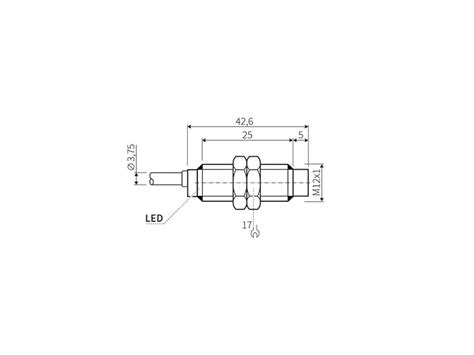Inductive Sensor IP67 With 5m Cable PNP Normally Open NO M12 Meta 18 31