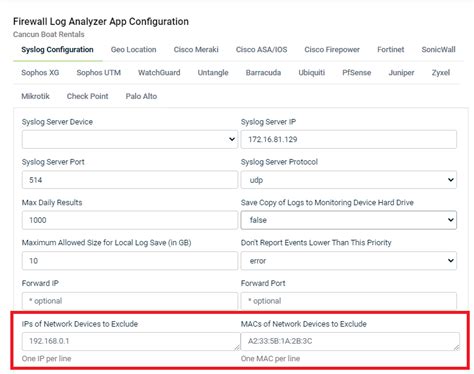 Configuring The Firewall Analyzer